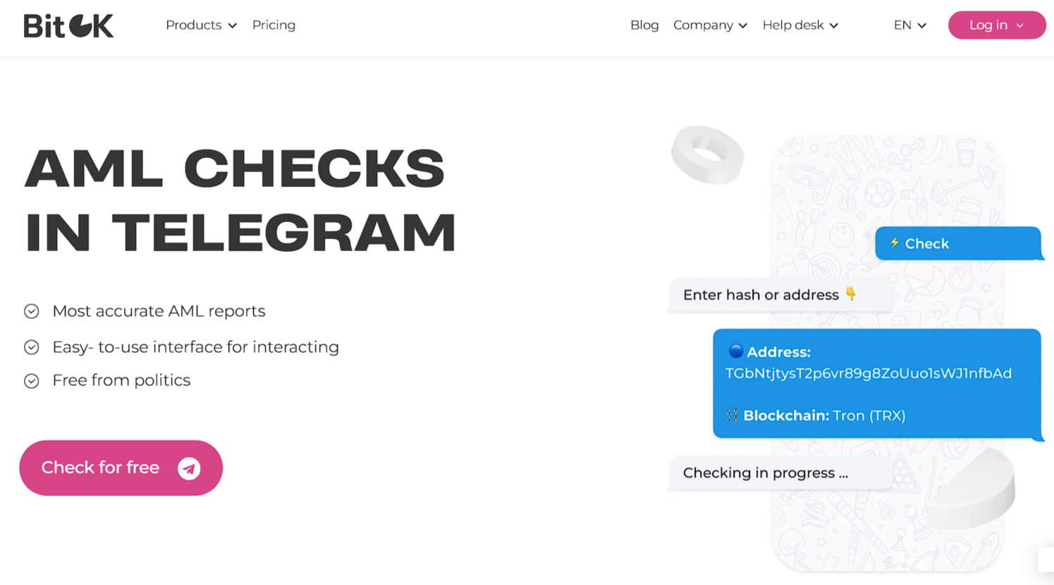 Telegram Bot from BitOK for AML checks