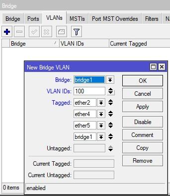 Настройка VLAN на MikroTik: tagged и untagged порты