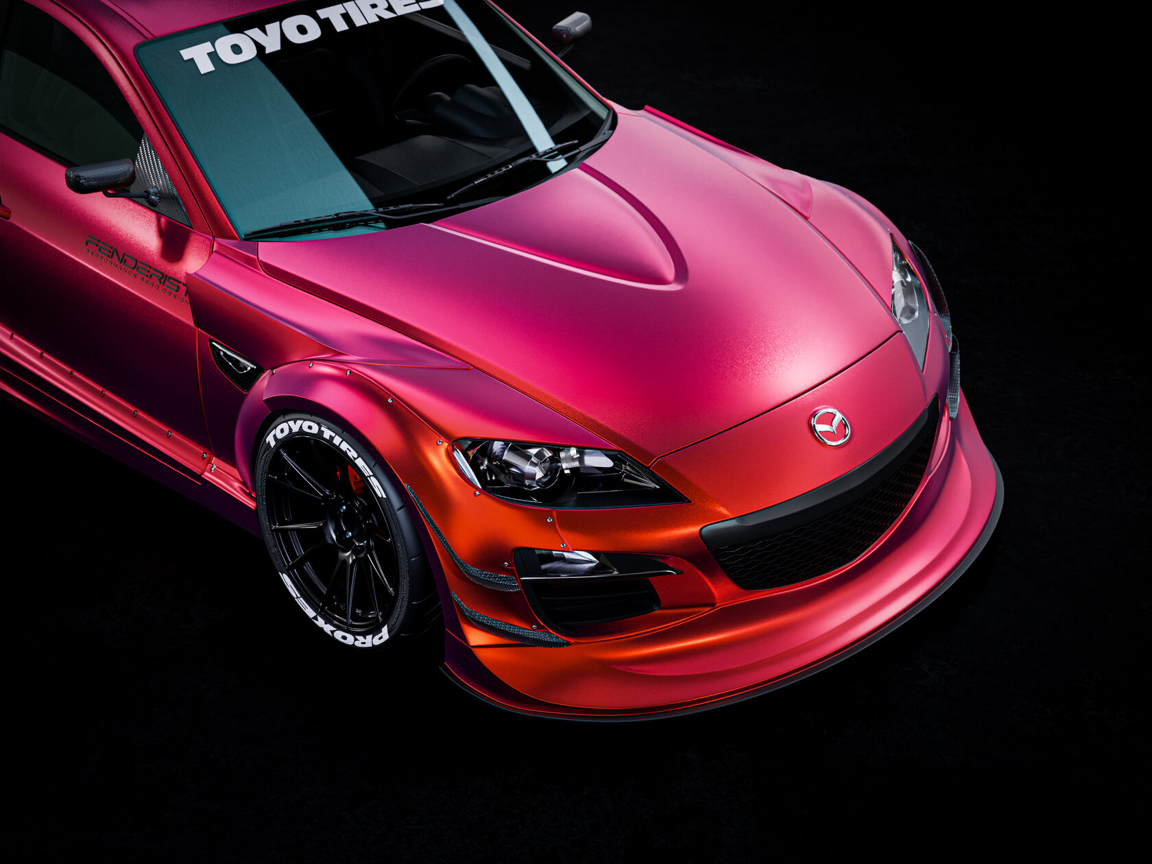 FENDERIST SPEC S 50mm fender flares kit / WIDE BODY KIT Mazda RX-8 2008 ...