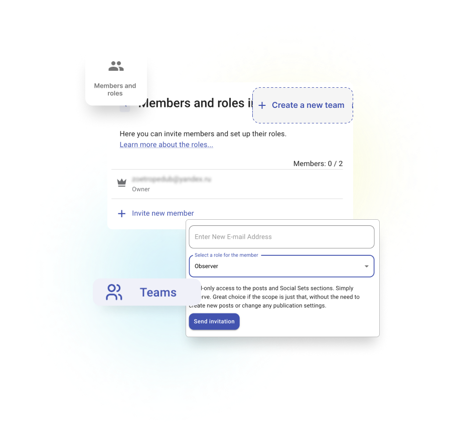 Creating teams with role distribution among participants for efficient ...