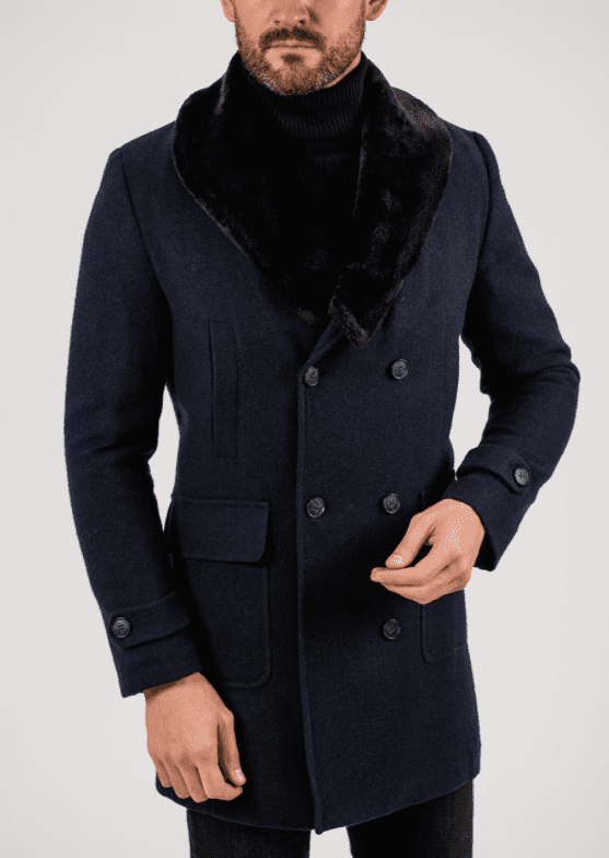 Пальто мужское зимнее (темно-синее) купить в СПБ недорого в магазине ...