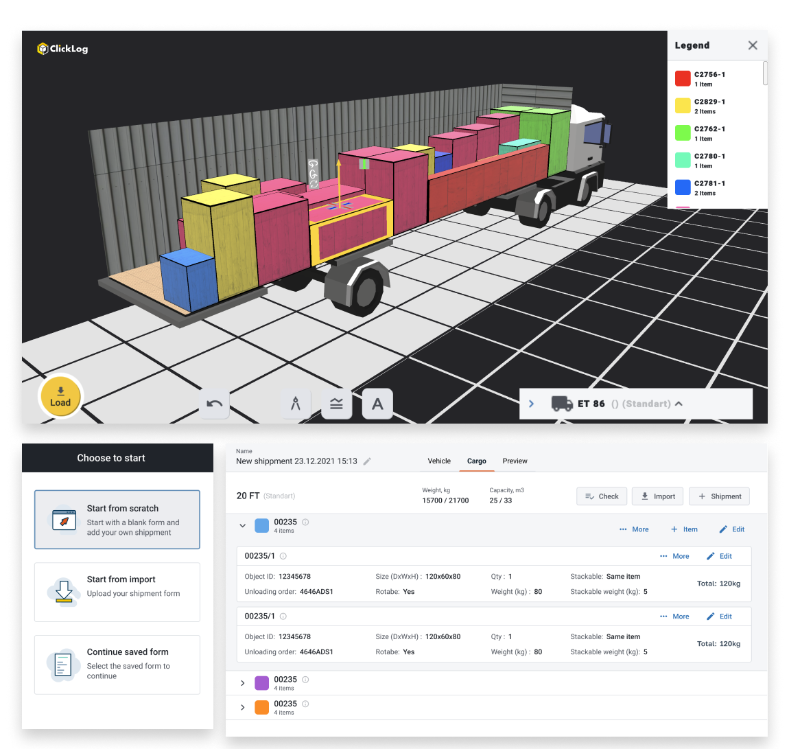Cargo loading calculator