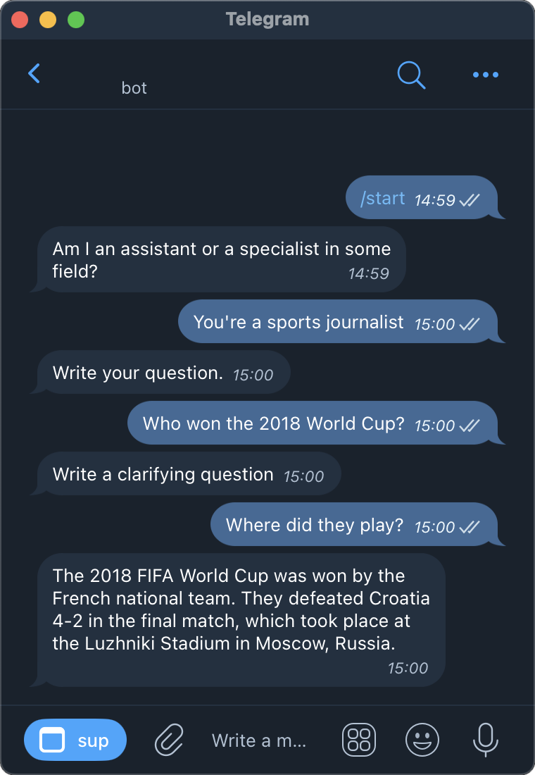 How to use ChatGPT in the bot