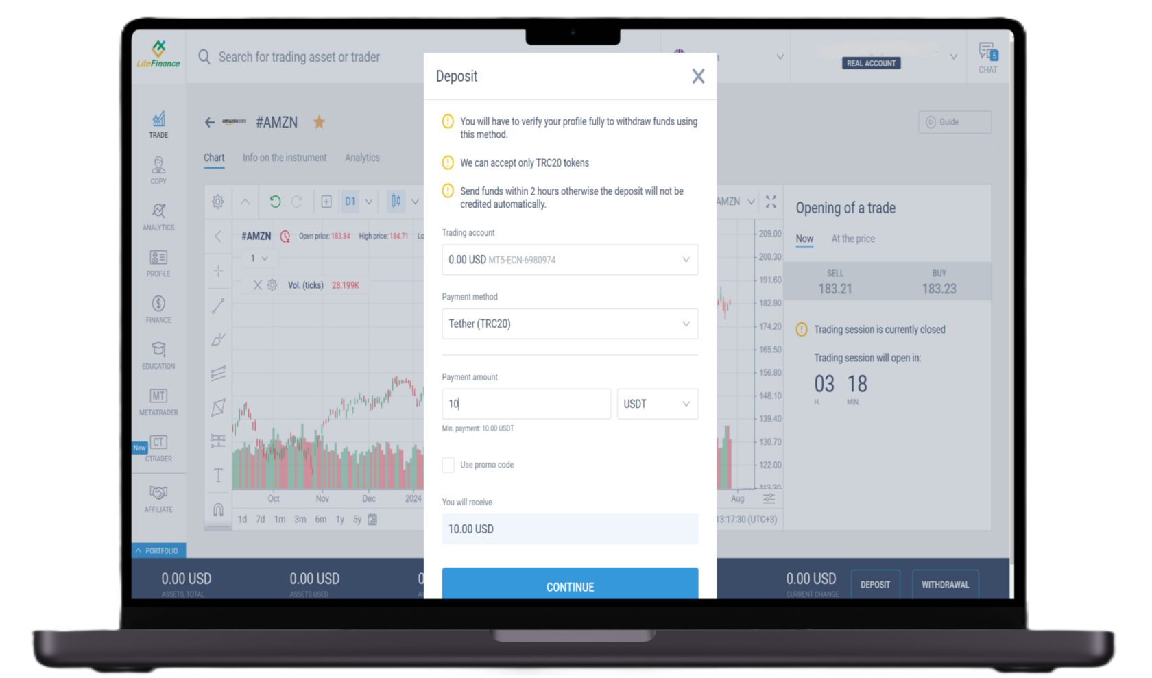 LiteFinance Low Minimum Deposit in Philippines