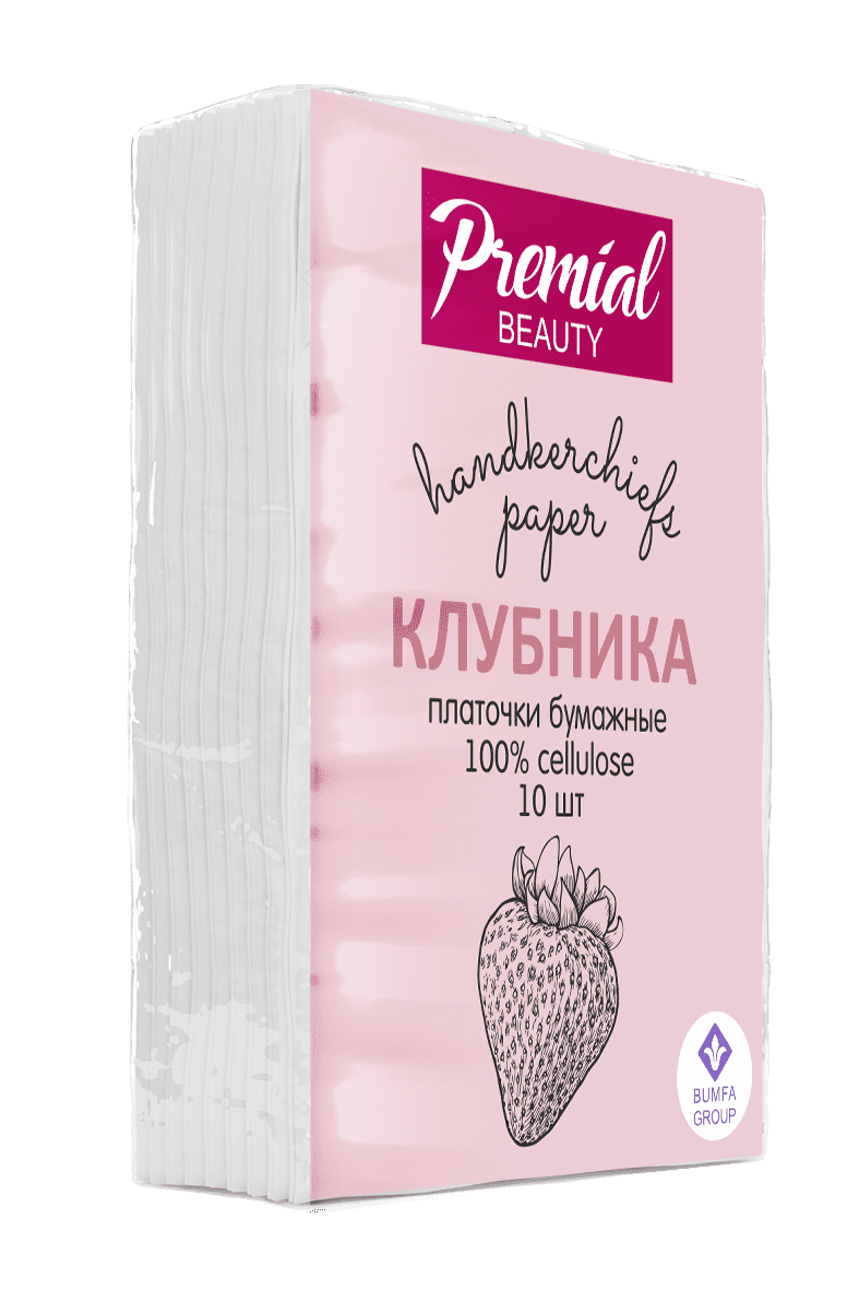 PREMIAL three-layer white mini handkerchiefs with strawberry flavor ...