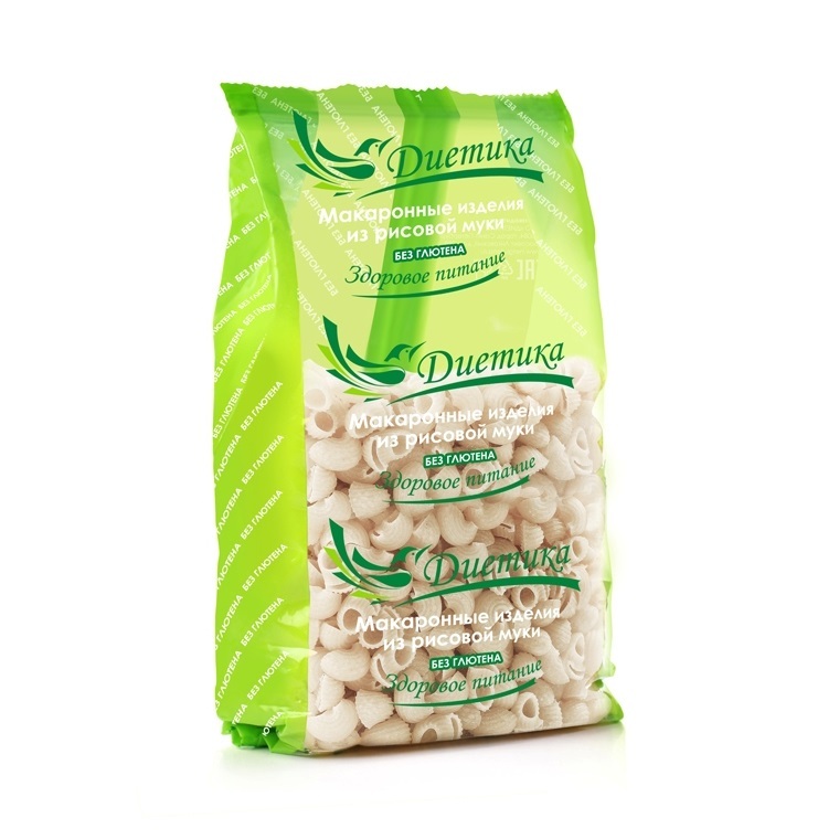 Макароны рисовые Ракушки б/глют 250гр Диетика