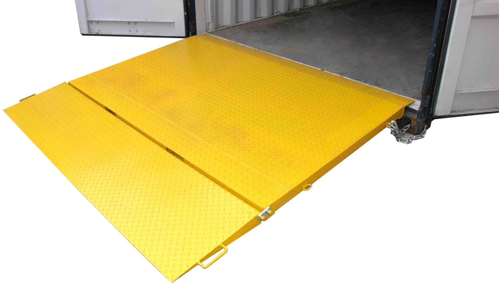 Ramp for loading pallets into shipping containers