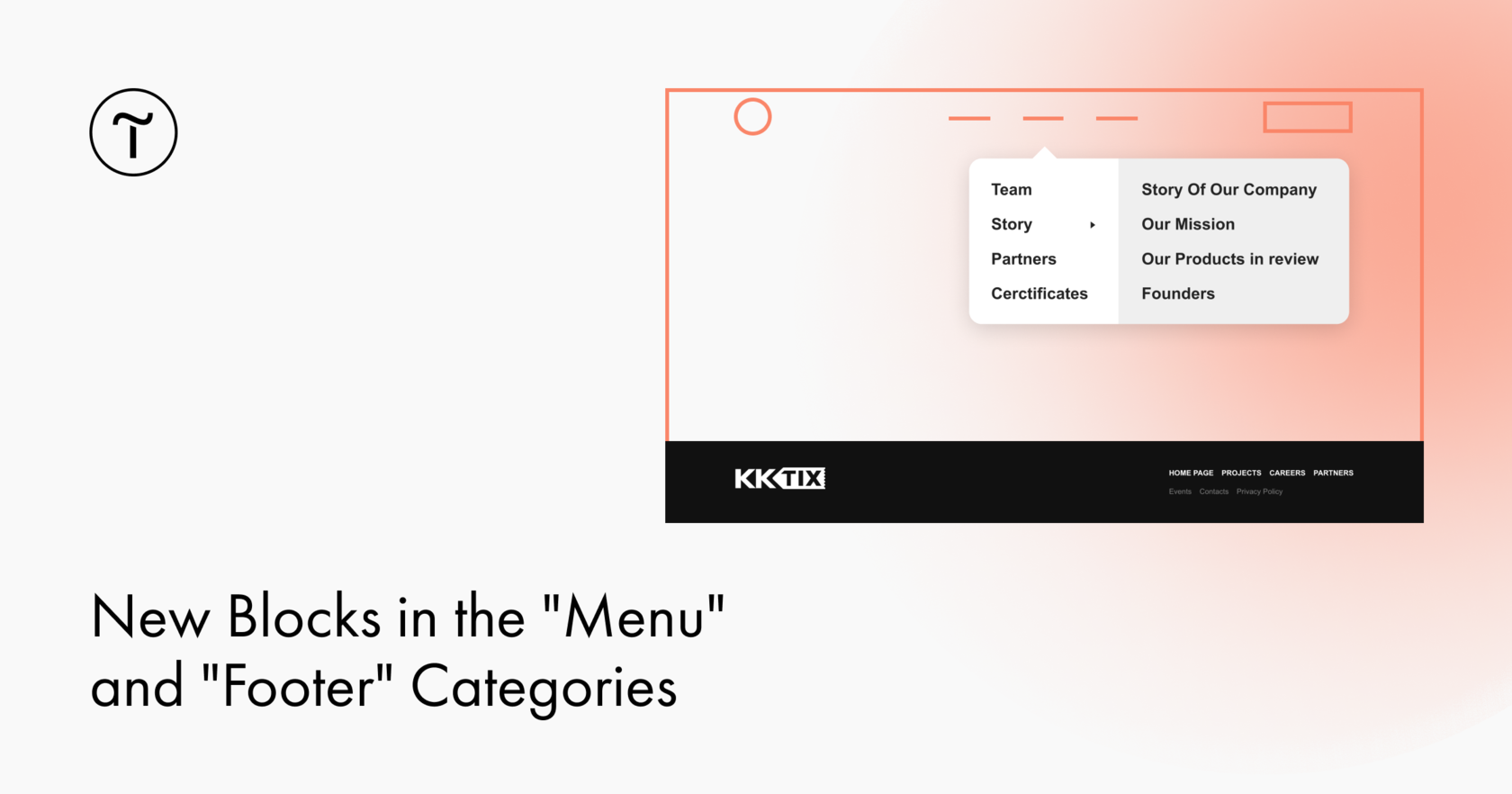 New Menu and Footer Blocks in the Library