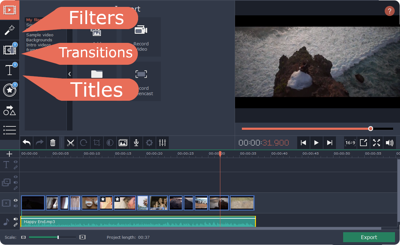 Free MOV Editor | Edit MOV files with Movavi Video Editor Free