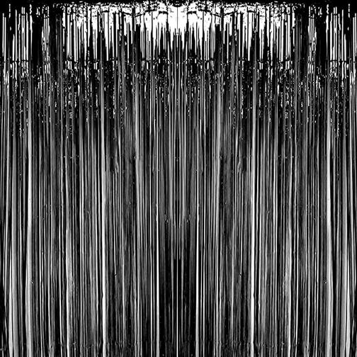 Black Foil Fringe Curtains