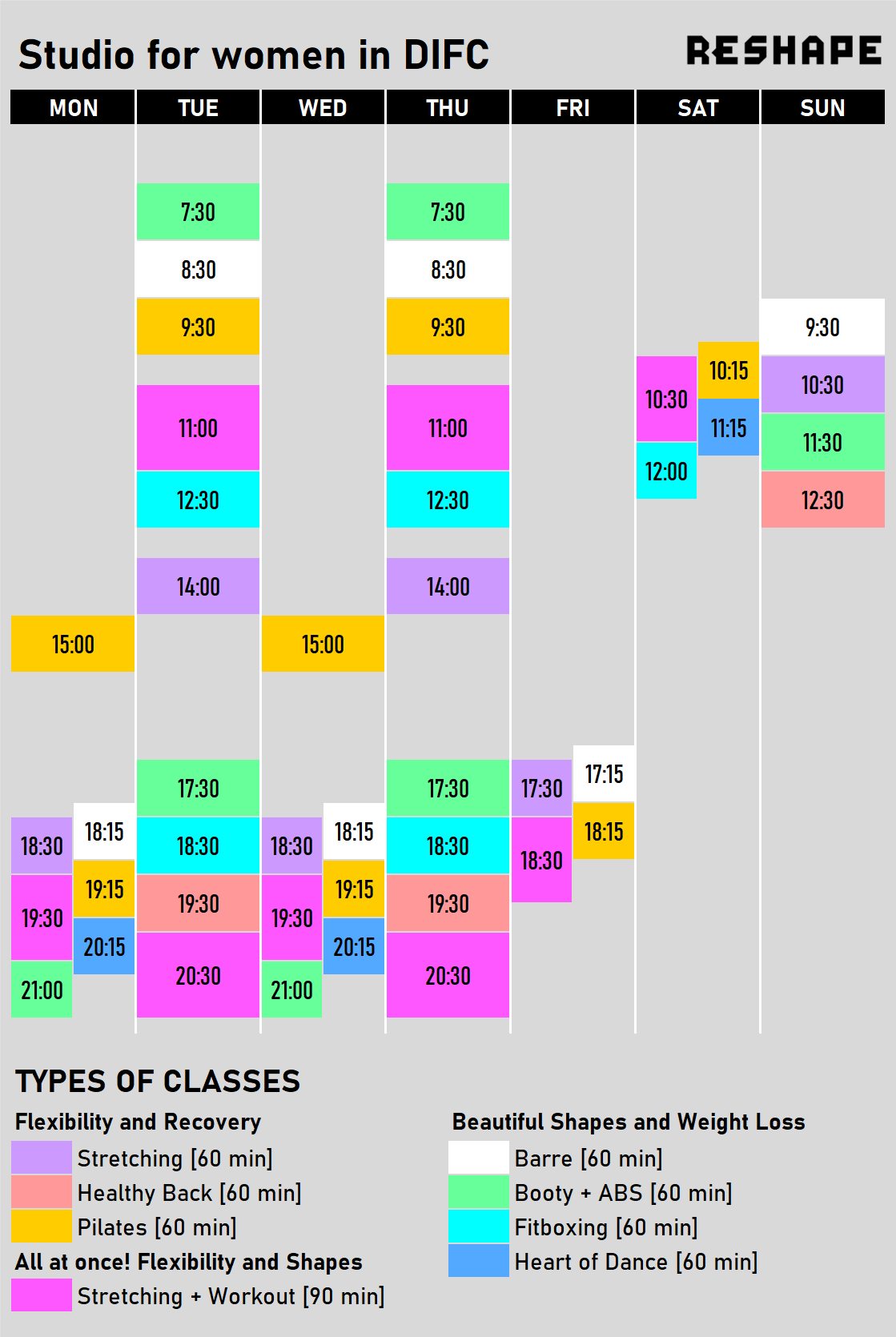 RESHAPE: Fitness Studio For Women in DIFC, Dubai