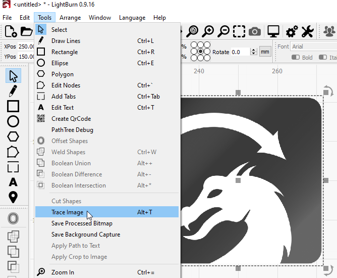 Трассировка изображений в LightBurn для станка — Gistroy