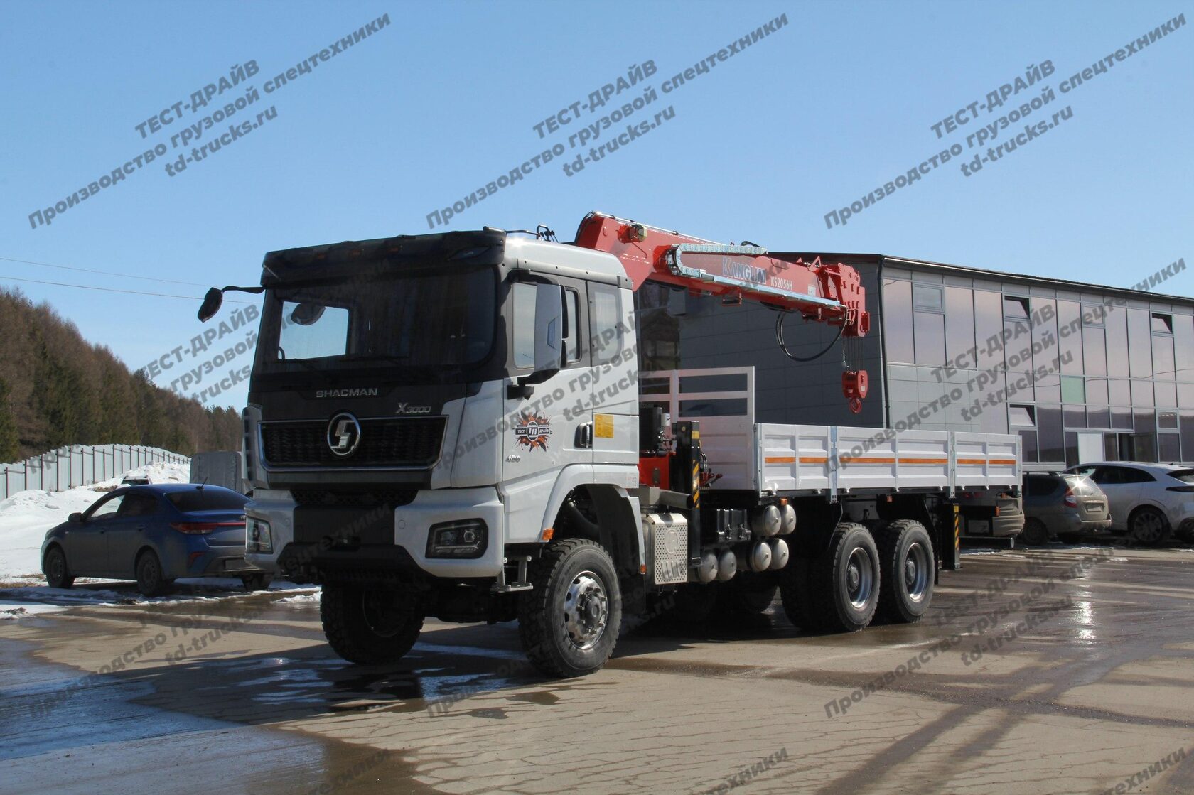 Бортовой автомобиль Shacman X3000 6x6 белый с КМУ Kanglim 2056 купить в России ️| Грузовая ...