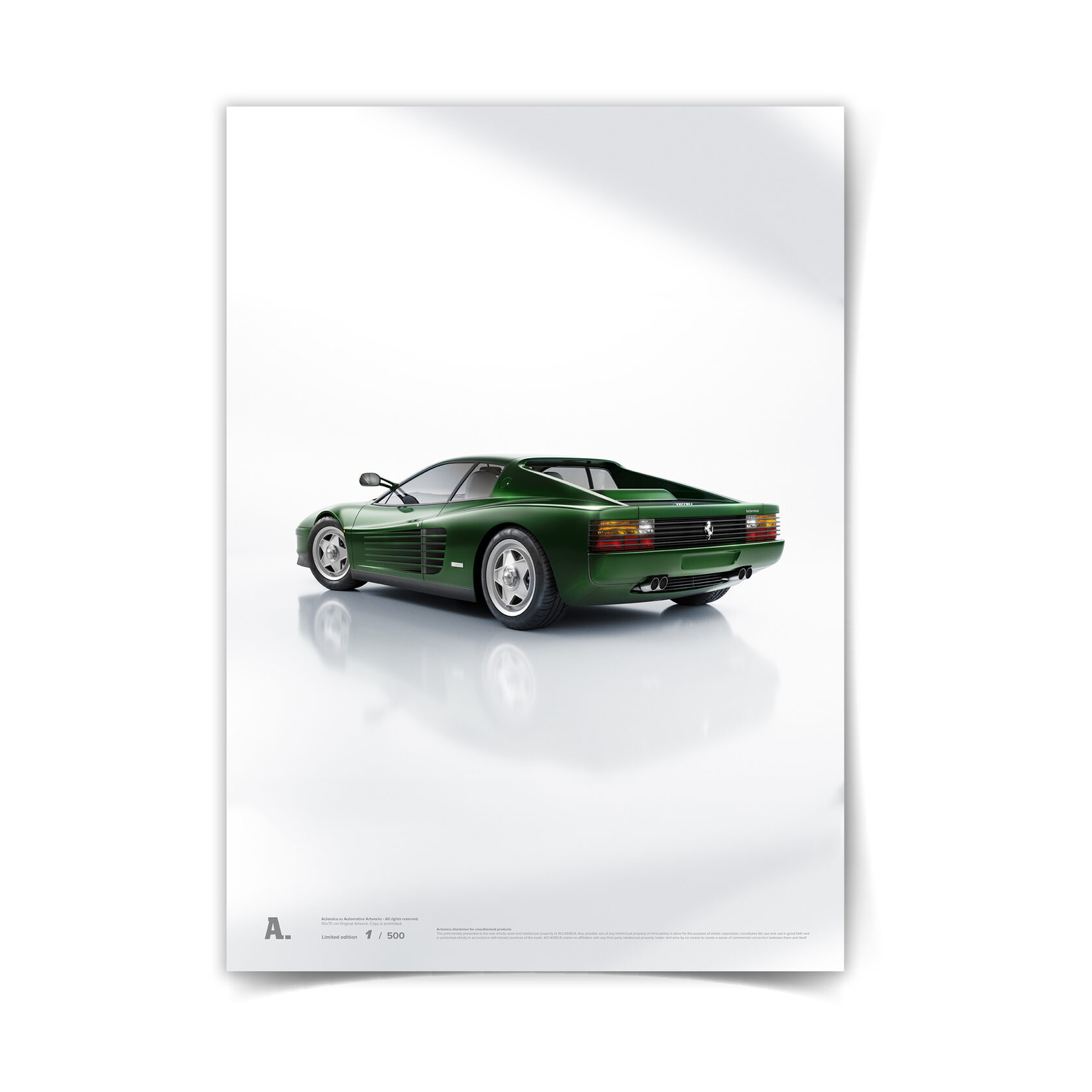 Купить постер Ferrari Testarossa Green – Aclassica