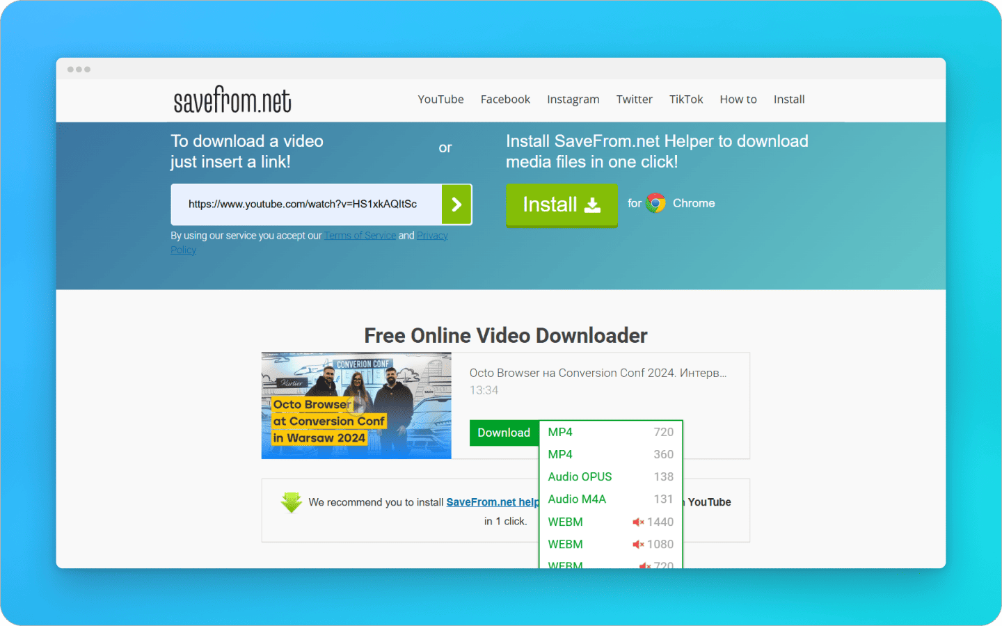 Os 10 melhores downloaders de vídeo on-line segundo o Octo Browser