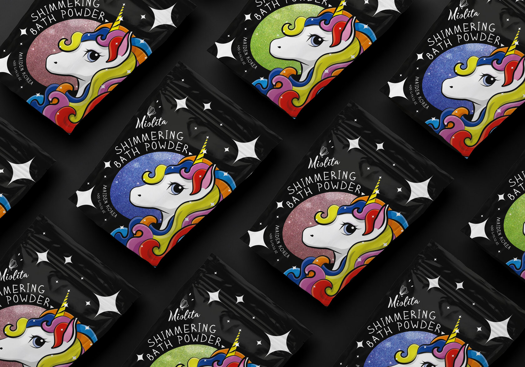 Miolita Shimmering Bath Powder | Графический дизайн Бобровская Юлия