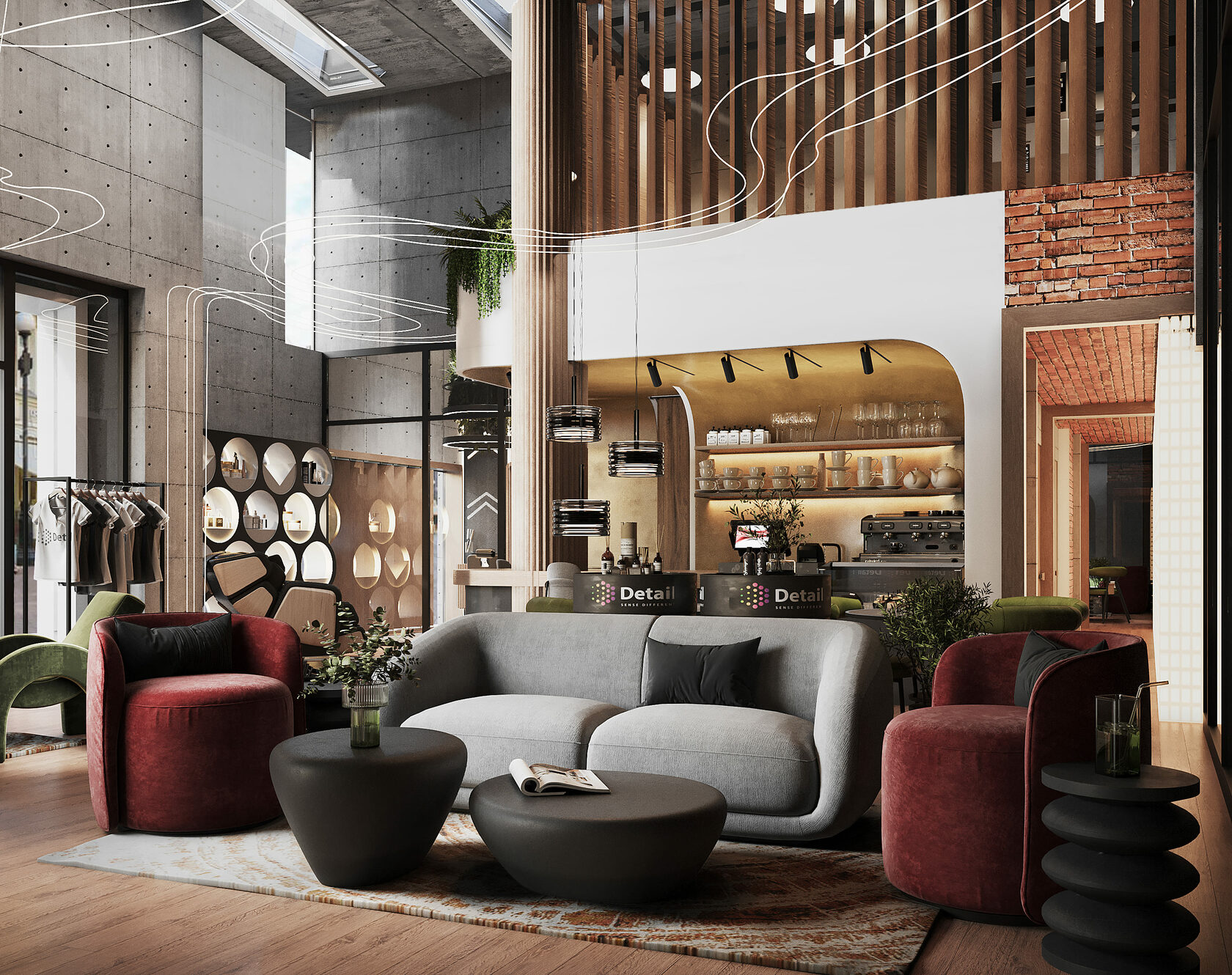 Проект детейлинг центра с барбершопом в Дубай от Archidica