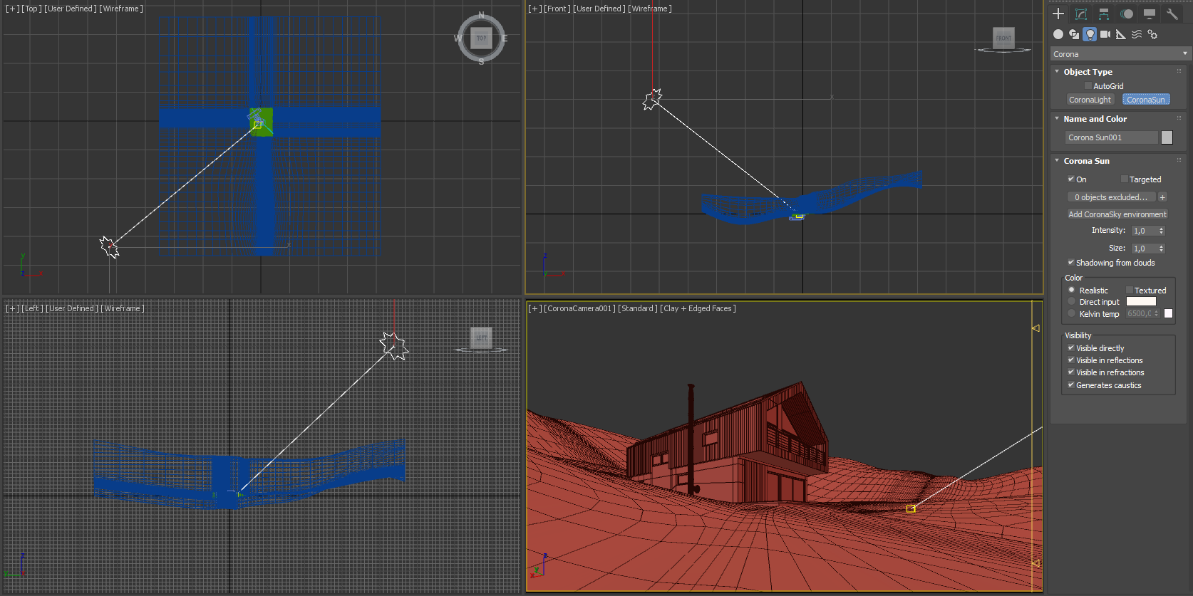 Настройка освещения и неба в экстерьере. Процедурные карты неба| Corona Render 9 + 3Ds Max