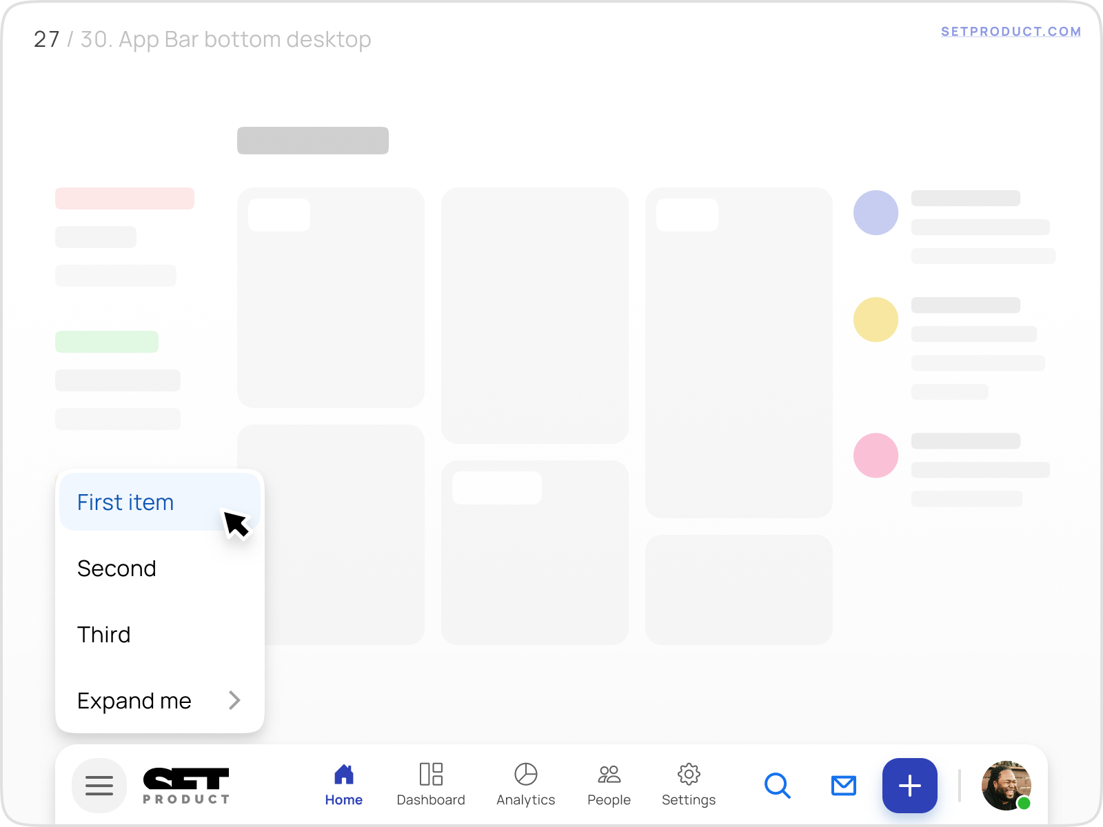 Nav Bar UI design exploration — anatomy, use-cases, states, templates