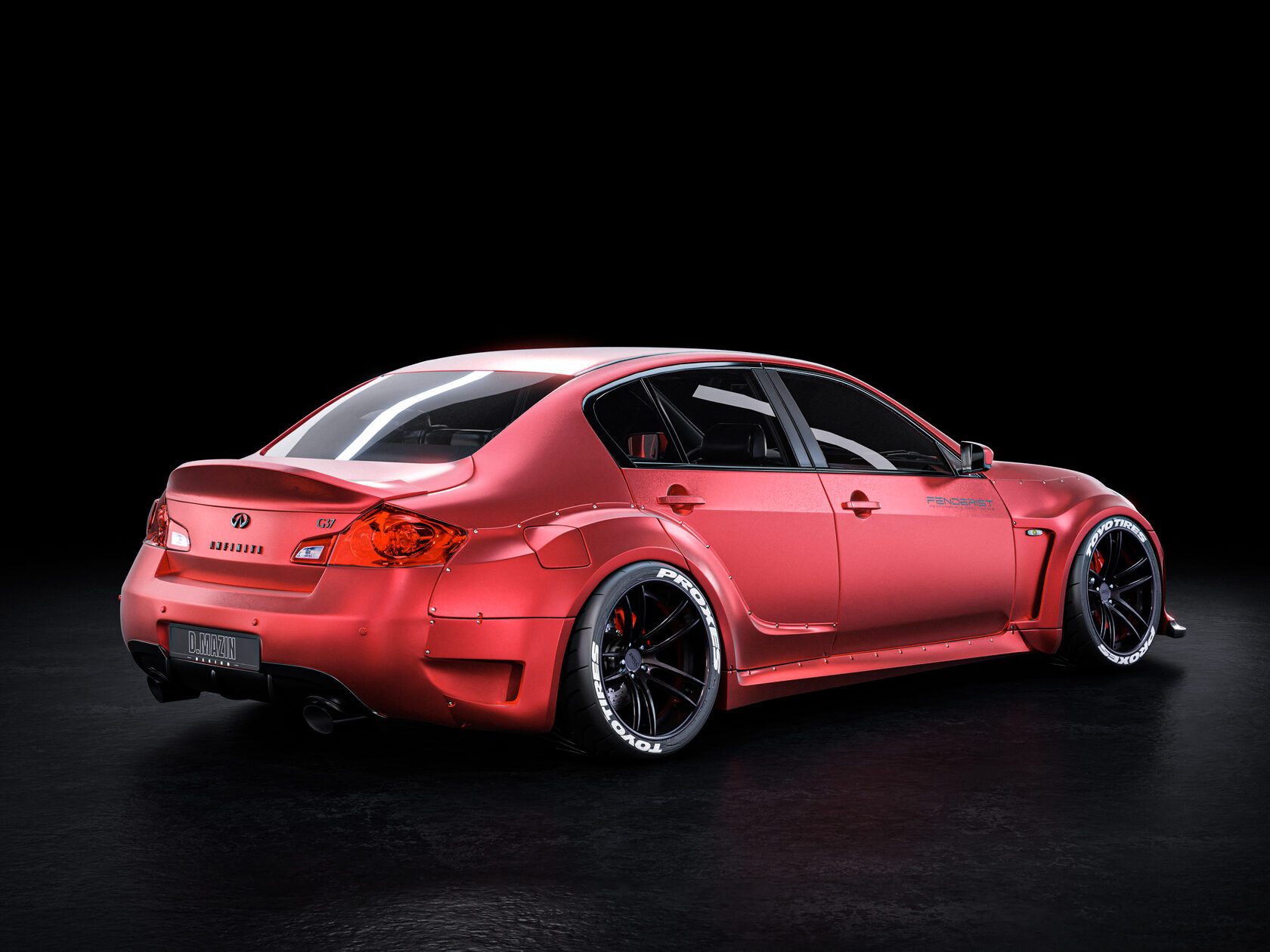 FENDERIST SPEC S Fender Flares Set / WIDE BODY KIT INFINITI G37 / NISSAN SKYLINE V36 2007-2010