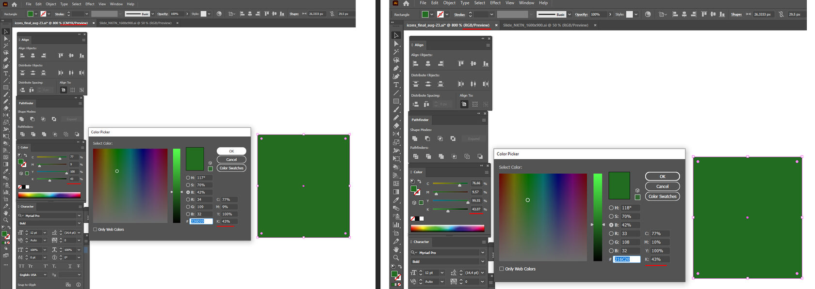 Color Picker и цветовые модели RGB, CMYK, HSB, Hex