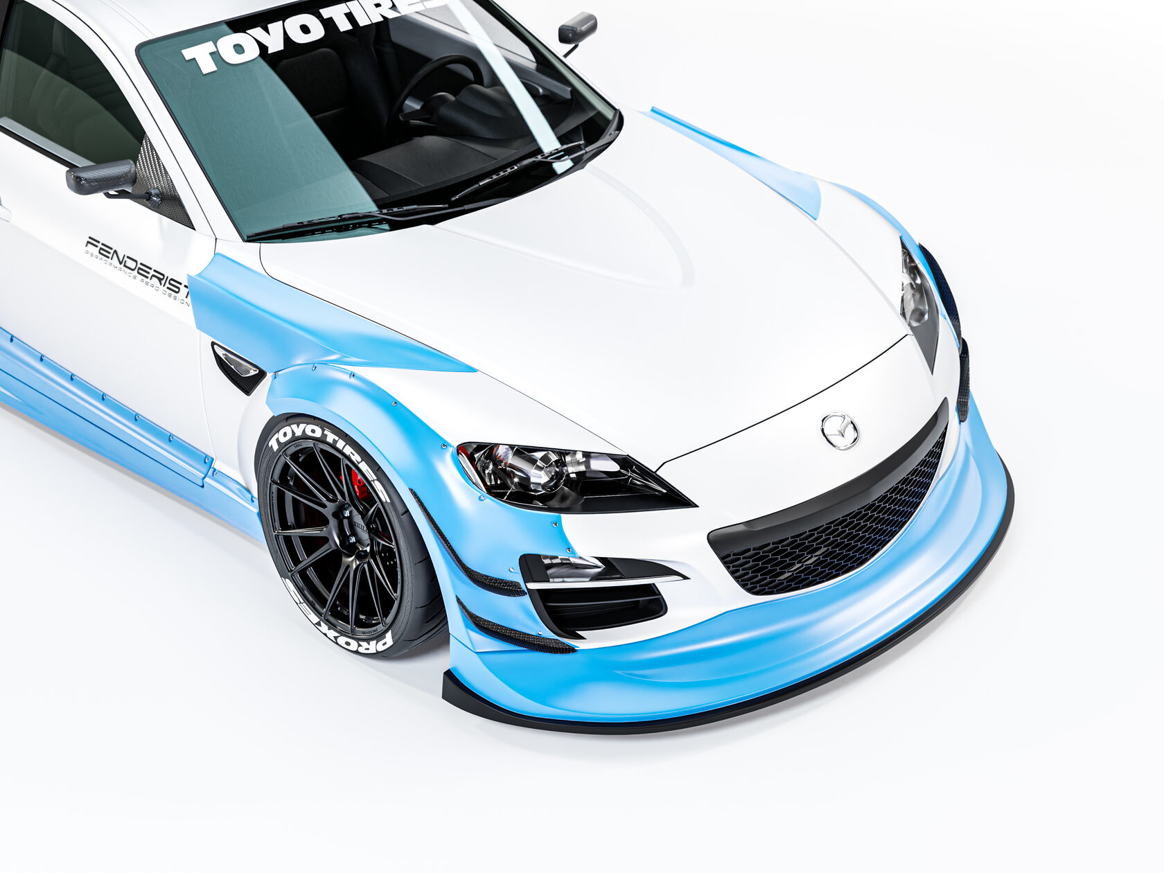 FENDERIST SPEC S 50mm fender flares kit / WIDE BODY KIT Mazda RX-8 2008 ...