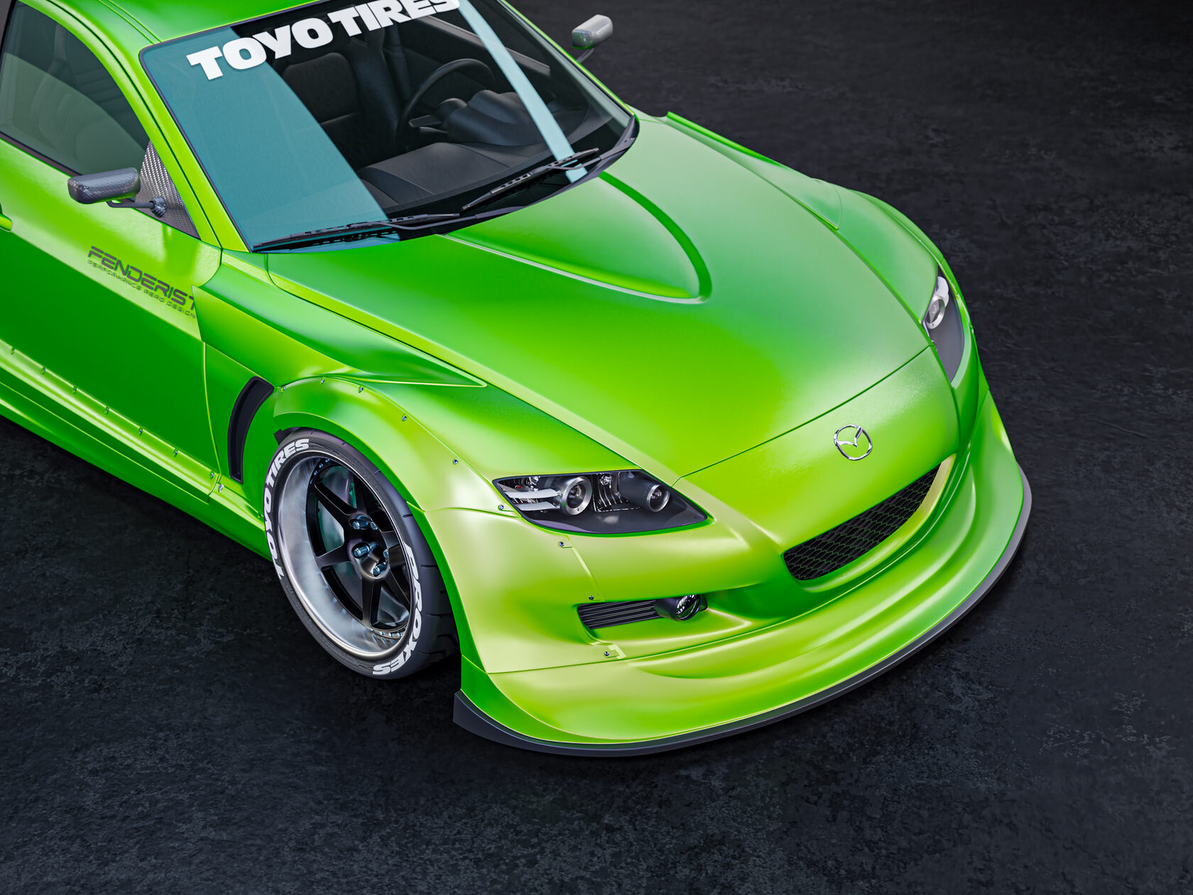 FENDERIST SPEC S 50mm fender flares kit / WIDE BODY KIT Mazda RX-8 2003 ...