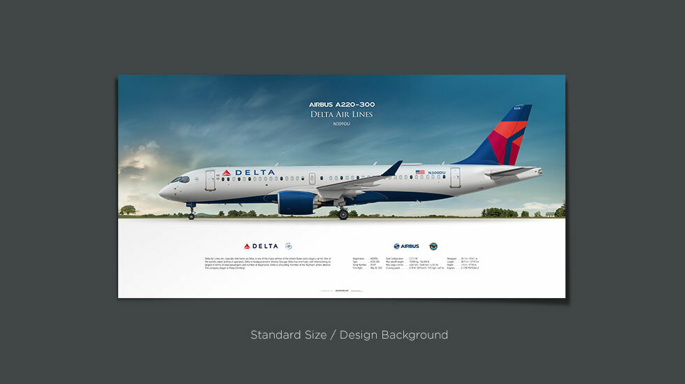 Delta Air Lines Airbus A220-300 N309DU | Aviaposter