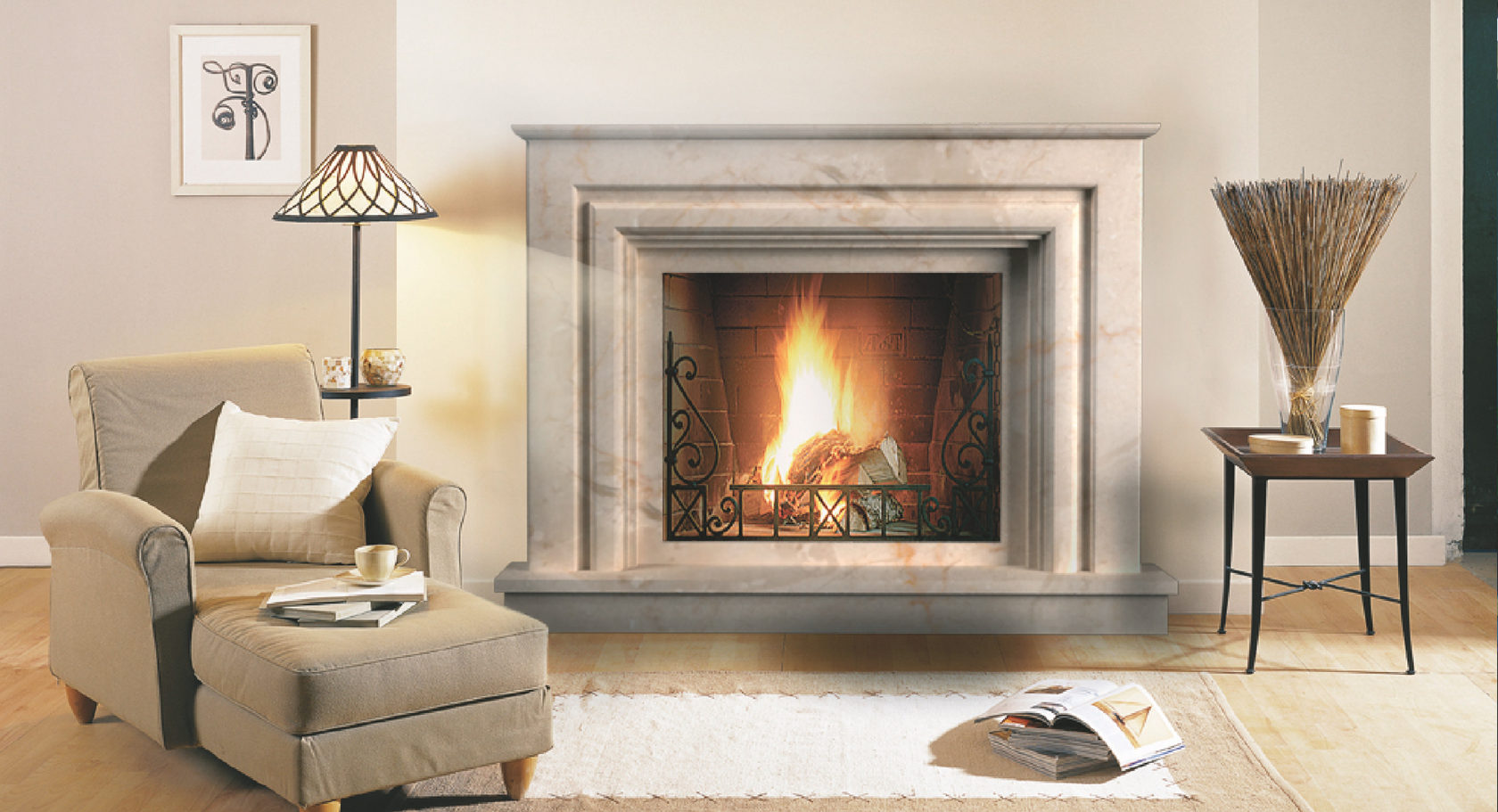 Камины и порталы из мрамора, гранита