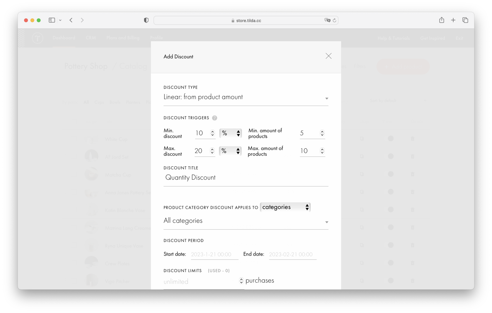 Dynamic Discounting For Online Stores │ Tilda Help Center