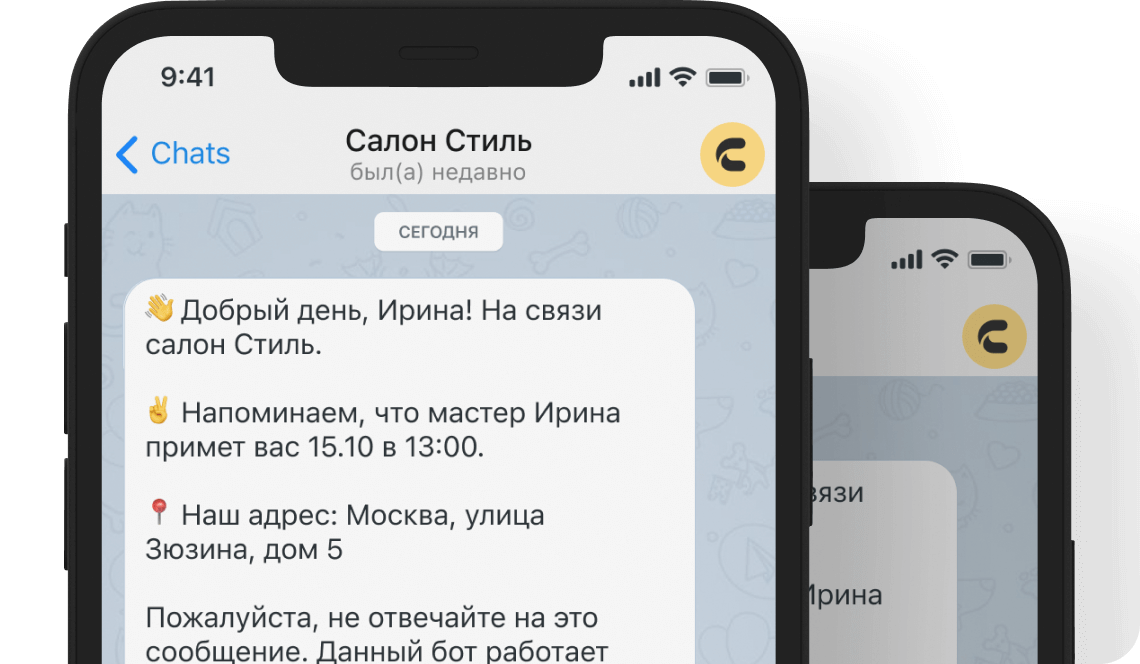 Отправка СМС, WhatsApp, MAX, Telegram через YCLIENTS — CHATPUSH