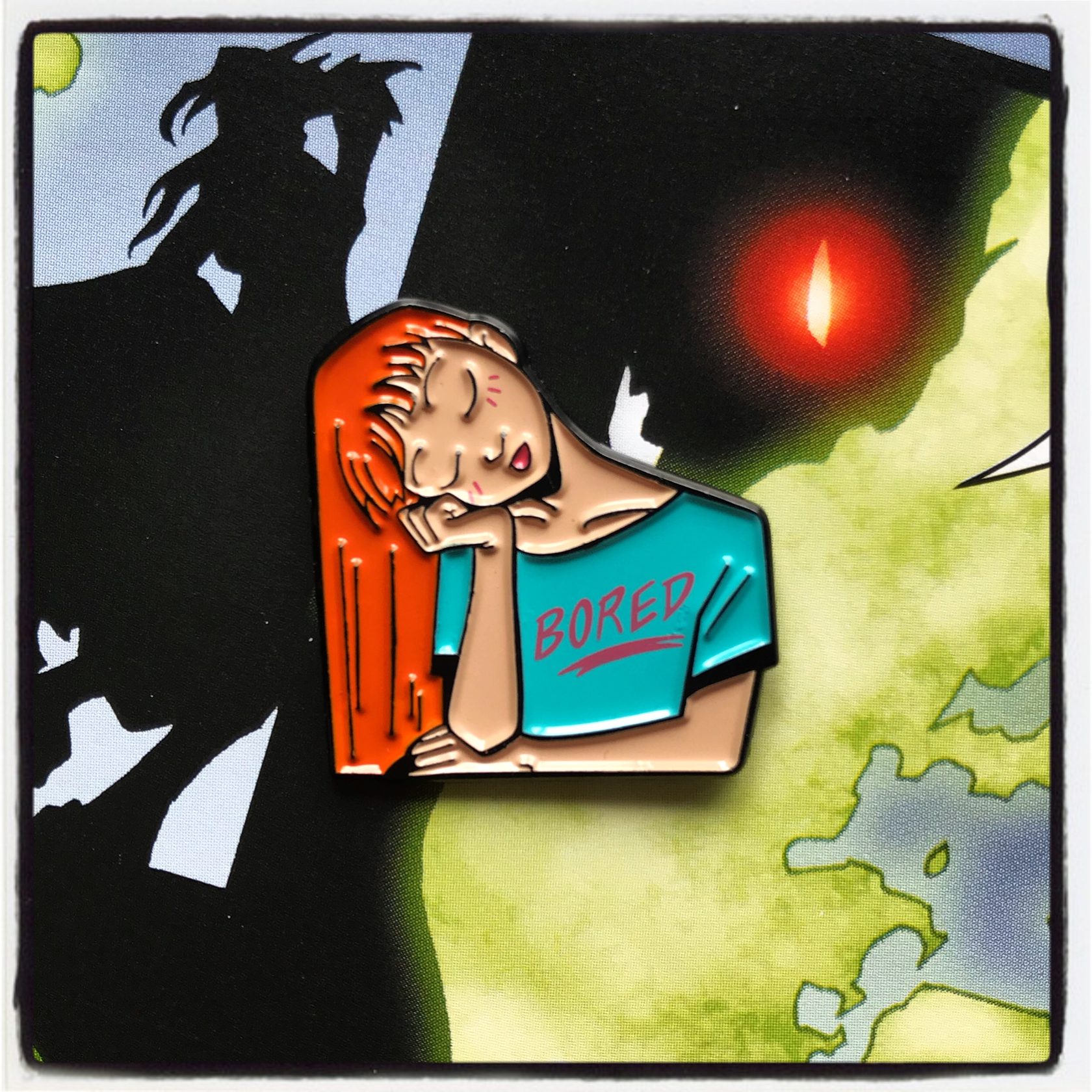 Металлический значок (пин) - Bored (рыжая) - LIL PIN