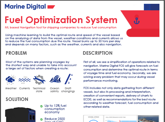Marine Digital Fuel Optimisation System Onepager