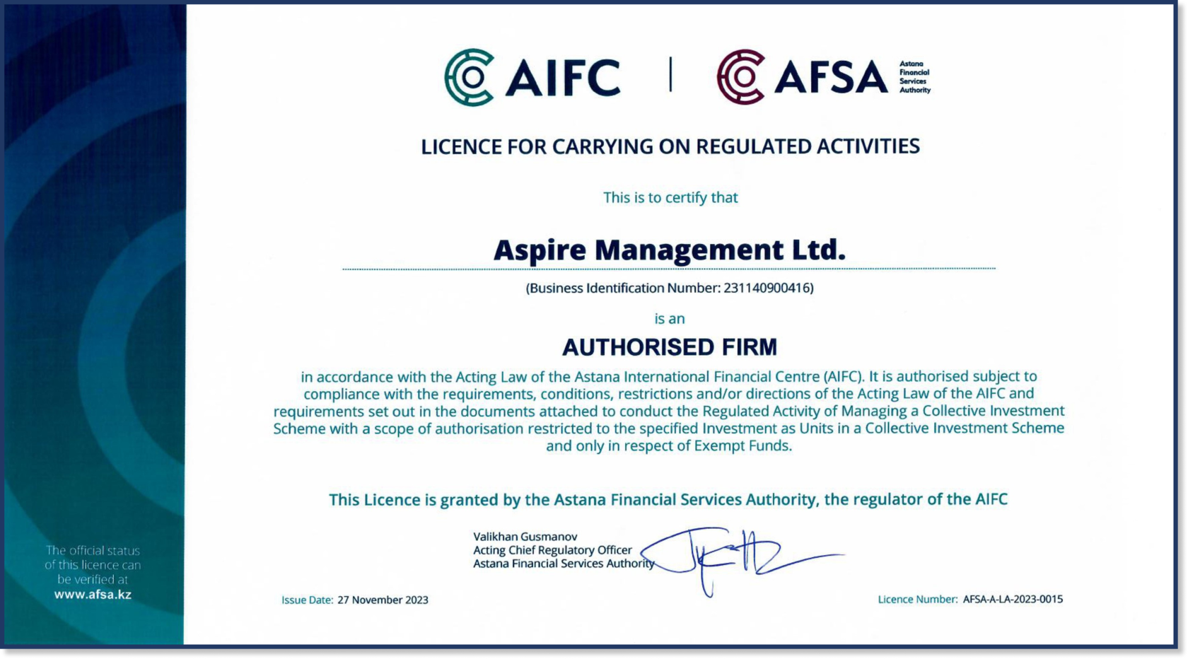 Aspire Management Ltd.
