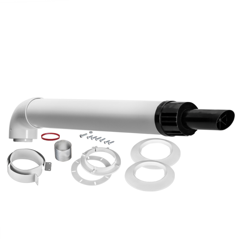 Дымоход с хомутом, фланцем и втулкой Ø60/100 | УТДК