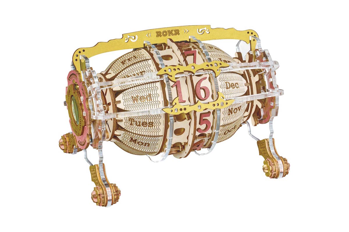 Настольный календарь со встроенными механическими часами "Двигатель ...