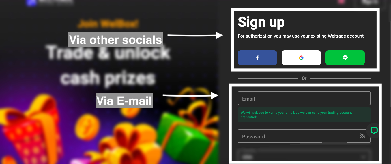 Weltrade Demo: Account (Register, Log In, Using, Log Out, Work) and Contest