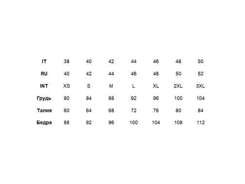 Размерная таблица