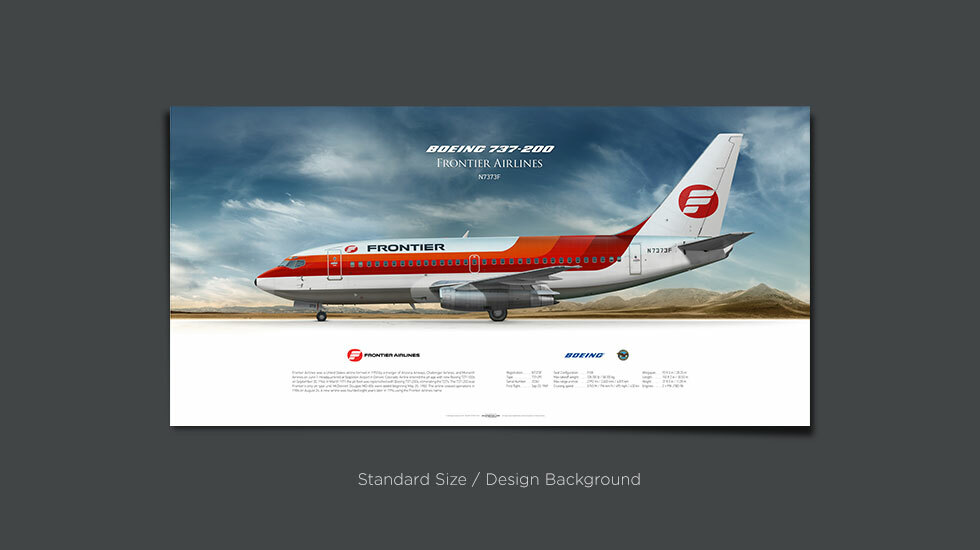 Frontier Airlines Boeing 737‑200 N7373F | Aviaposter