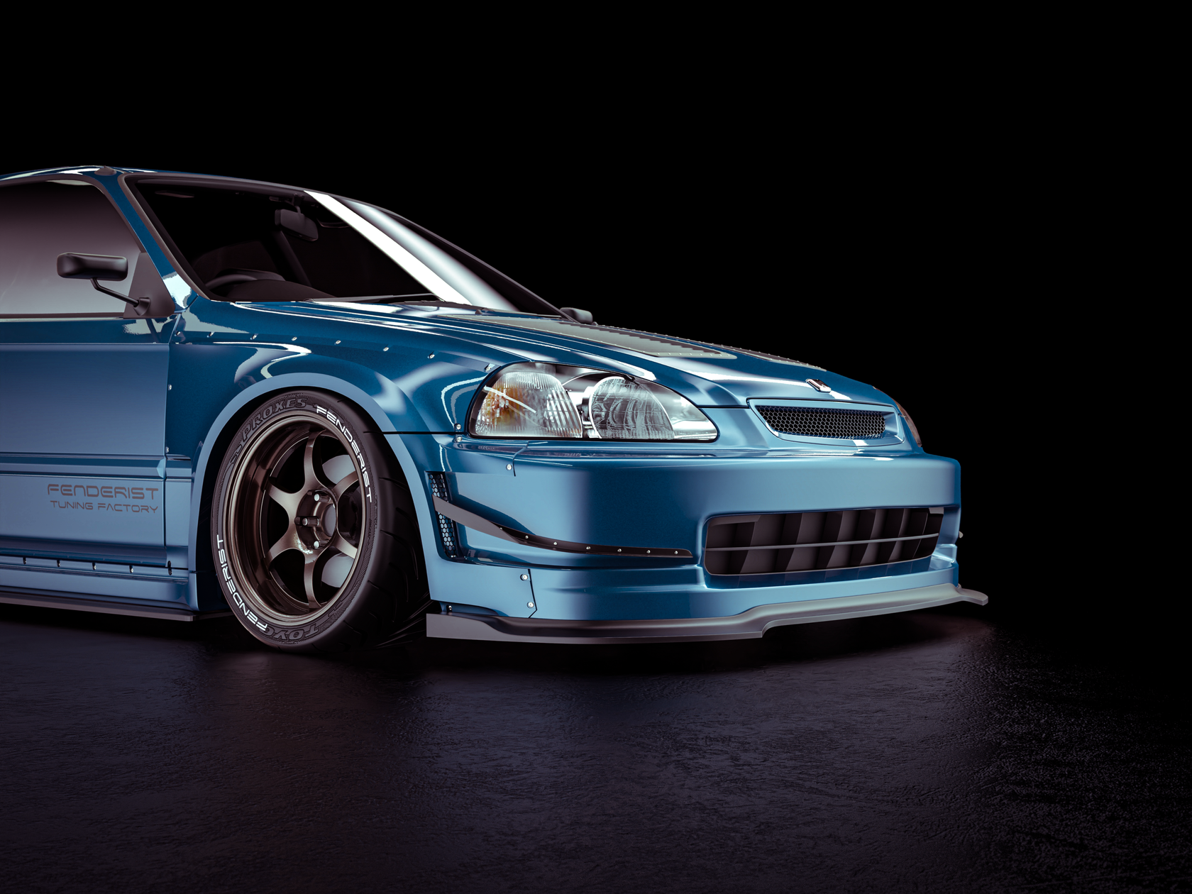 Front lip spoiler Honda Civic 96-00