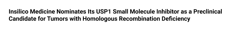 Nominating Novel Usp1 Small Molecule Inhibitor As A Preclinical