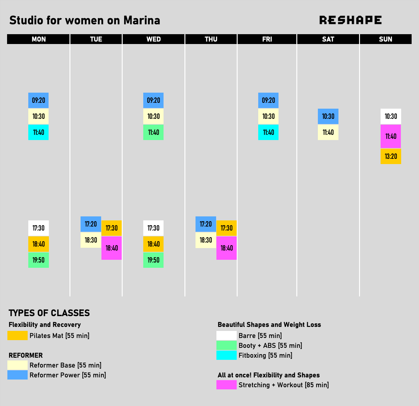 RESHAPE: Fitness Studio For Women in DIFC, Dubai