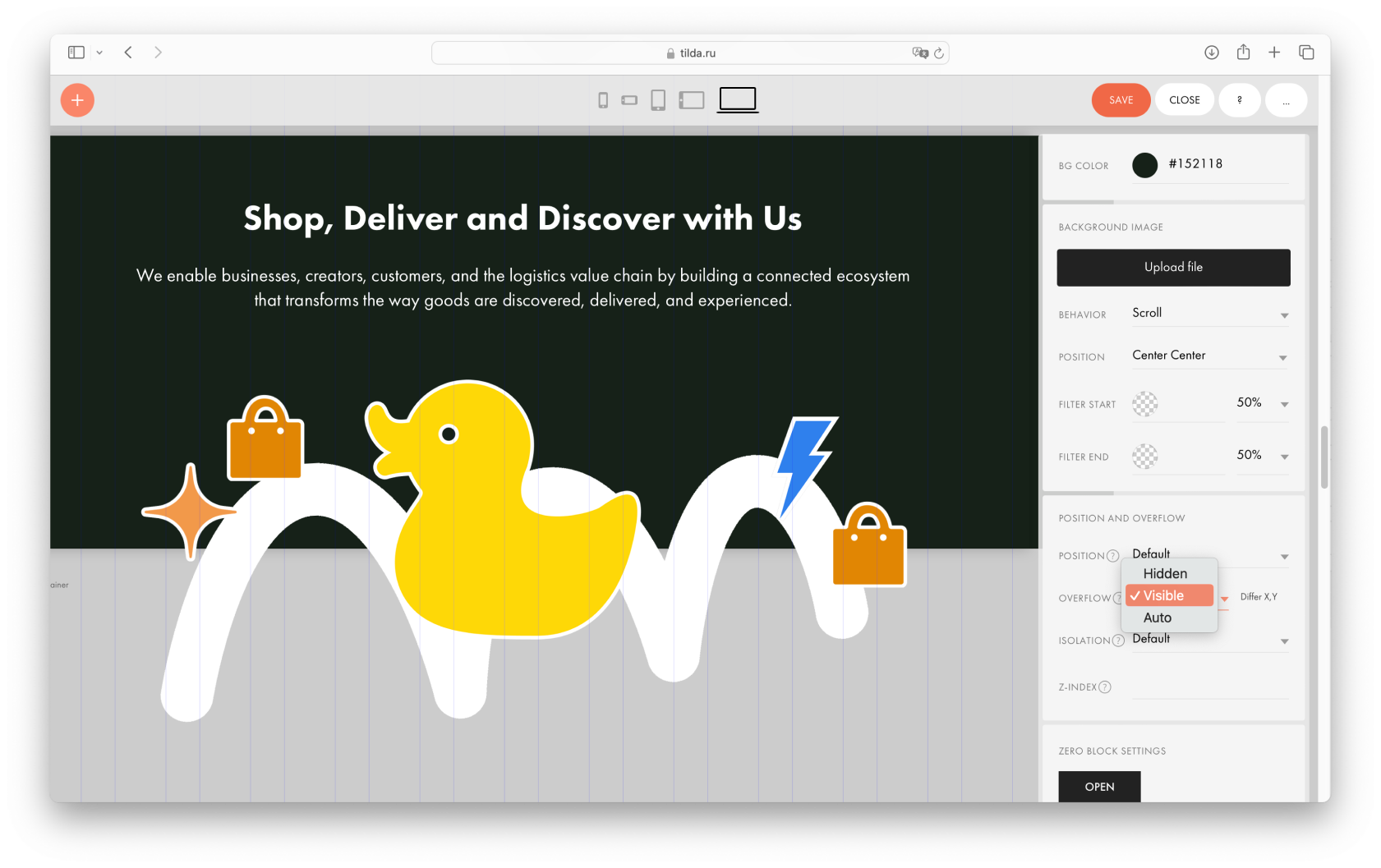 Редактор для веб-дизайна в Tilda Publishing — возможности и способы ...