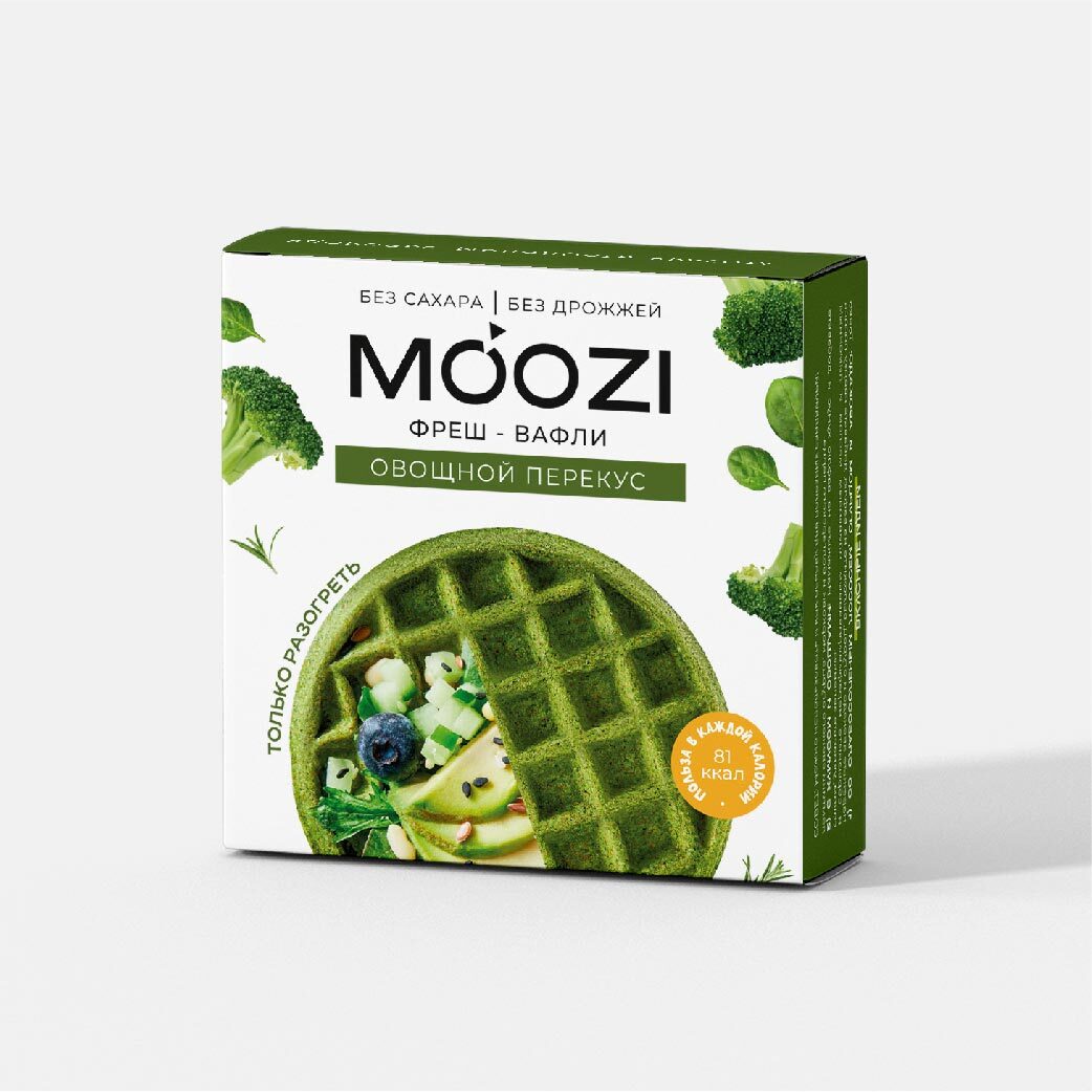 Овощные вафли MOOZI со шпинатом и брокколи от MOOZI