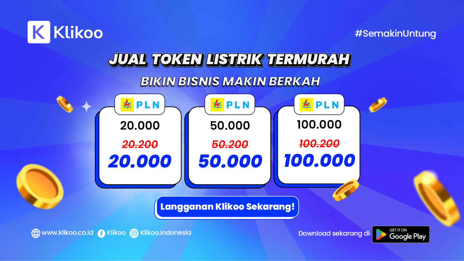 Token Listrik Untung 100% — Klikoo Promo
