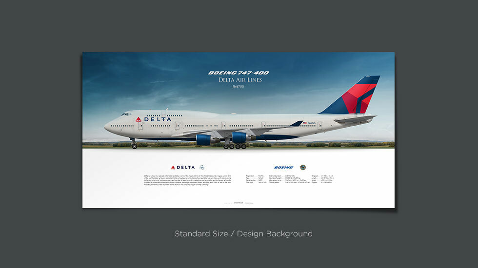 Delta Air Lines Boeing 747-400 N667US | Aviaposter