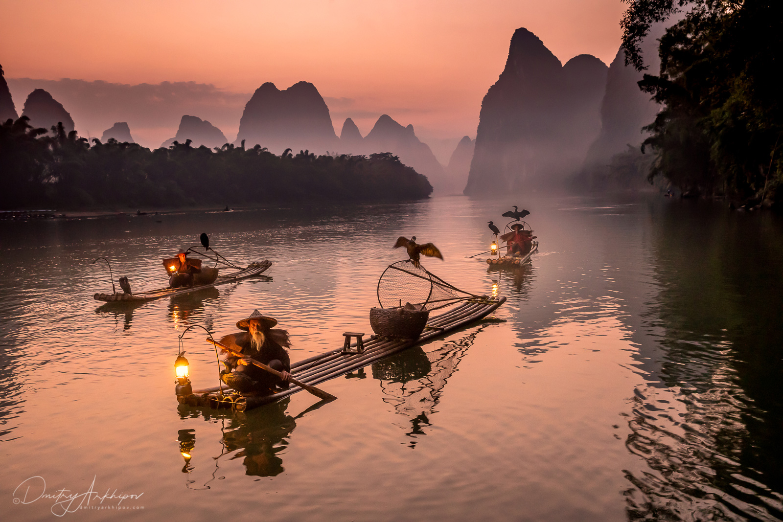 Photo tour on the Li River, rice terraces and fishermen
