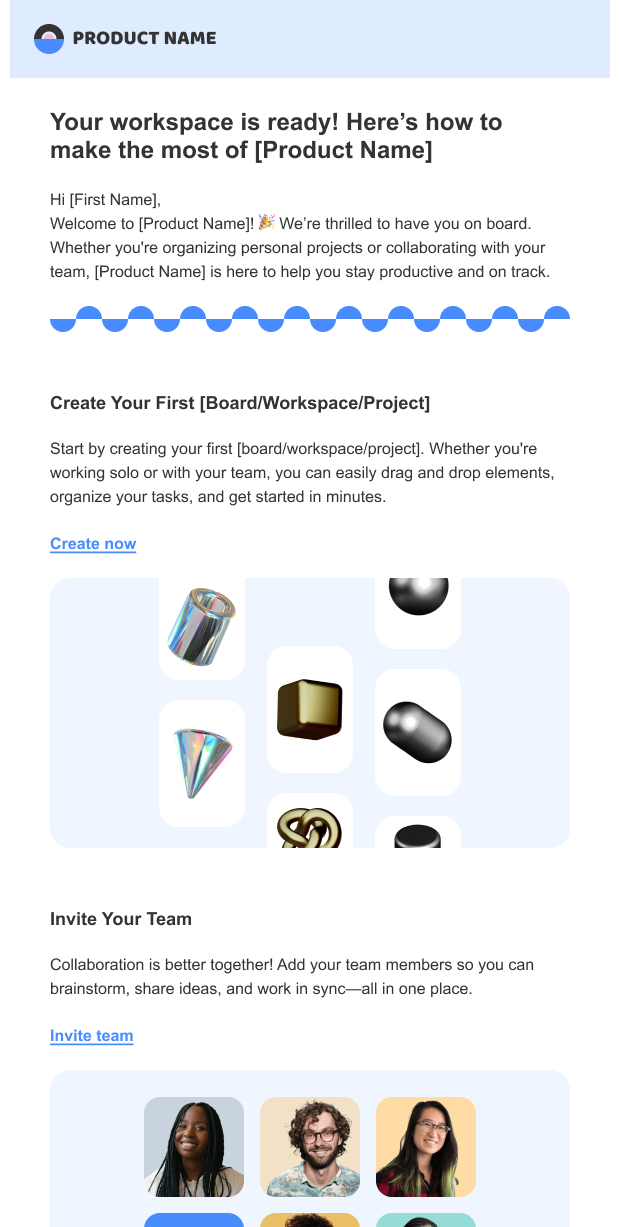 Onboarding Email Template - Workspace Ready!
