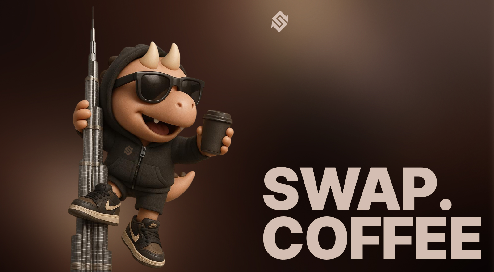Swap Coffee : как мы сделали брендинг криптобиржи с вайбом кофейни и динозавром на Бурдж-Халифе