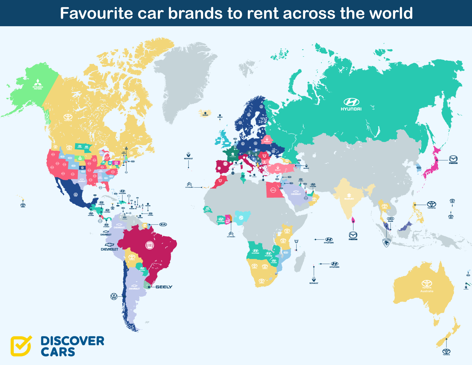 Most popular cars around the world | DiscoverCars.com